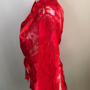 Intimates & Sleepwear | Sexy Womens Satin Lace Sheer Robe Nightgown ...
